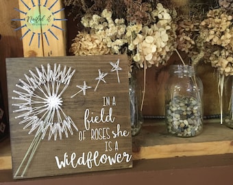 Dandelion String Art | Bohemian Decor | Handmade Wall Art | Whimsical ...