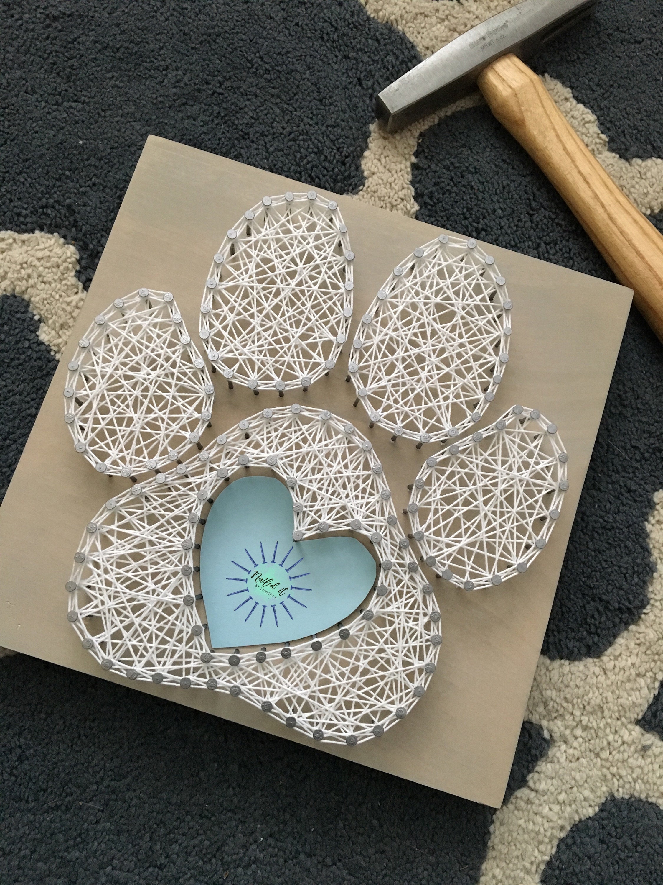 MADE TO ORDER string art paw print paw print nail art paw | Etsy