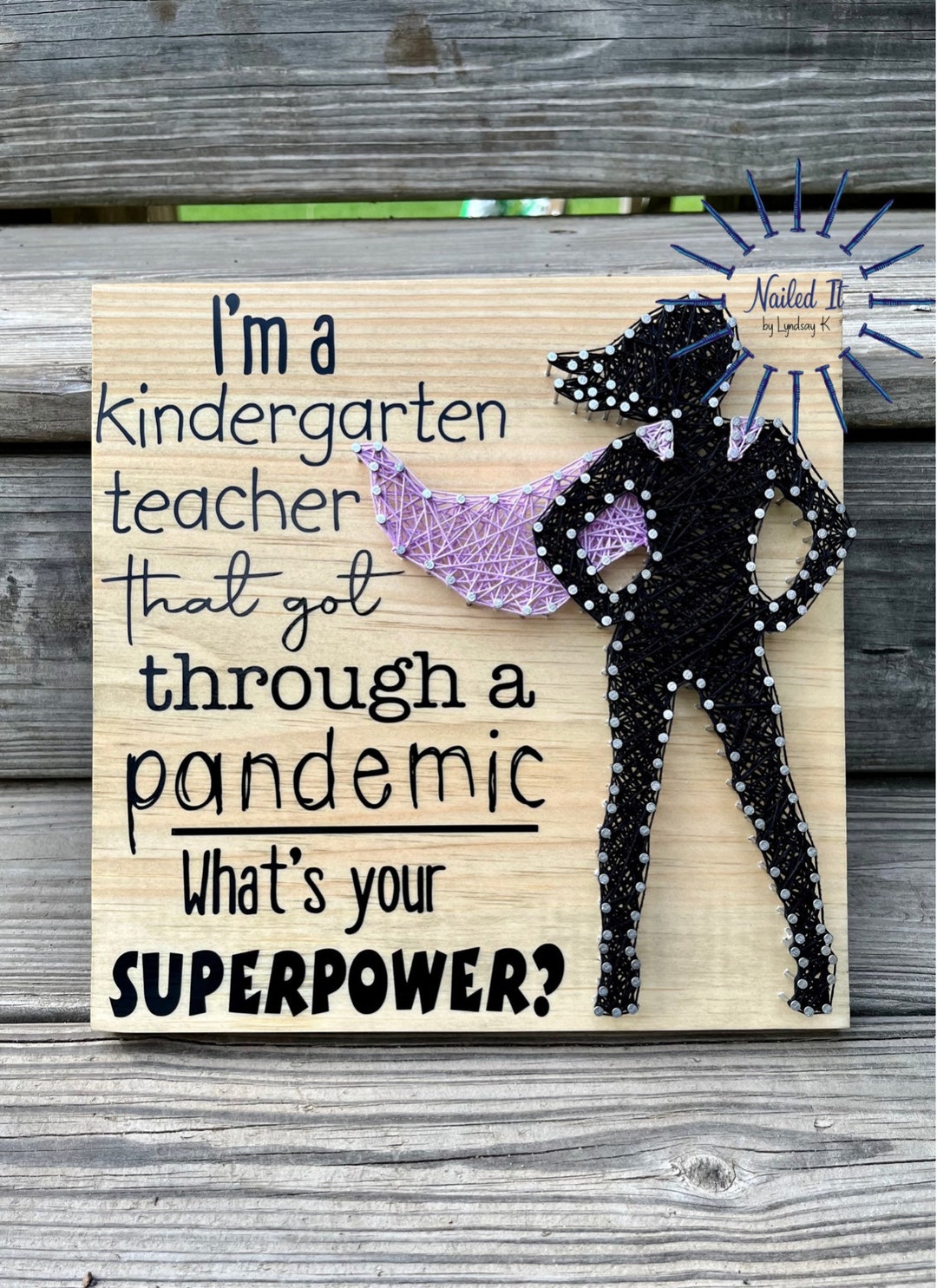 Superhero Gift, Pandemic, String Art, Gift for Mom, Teacher ...