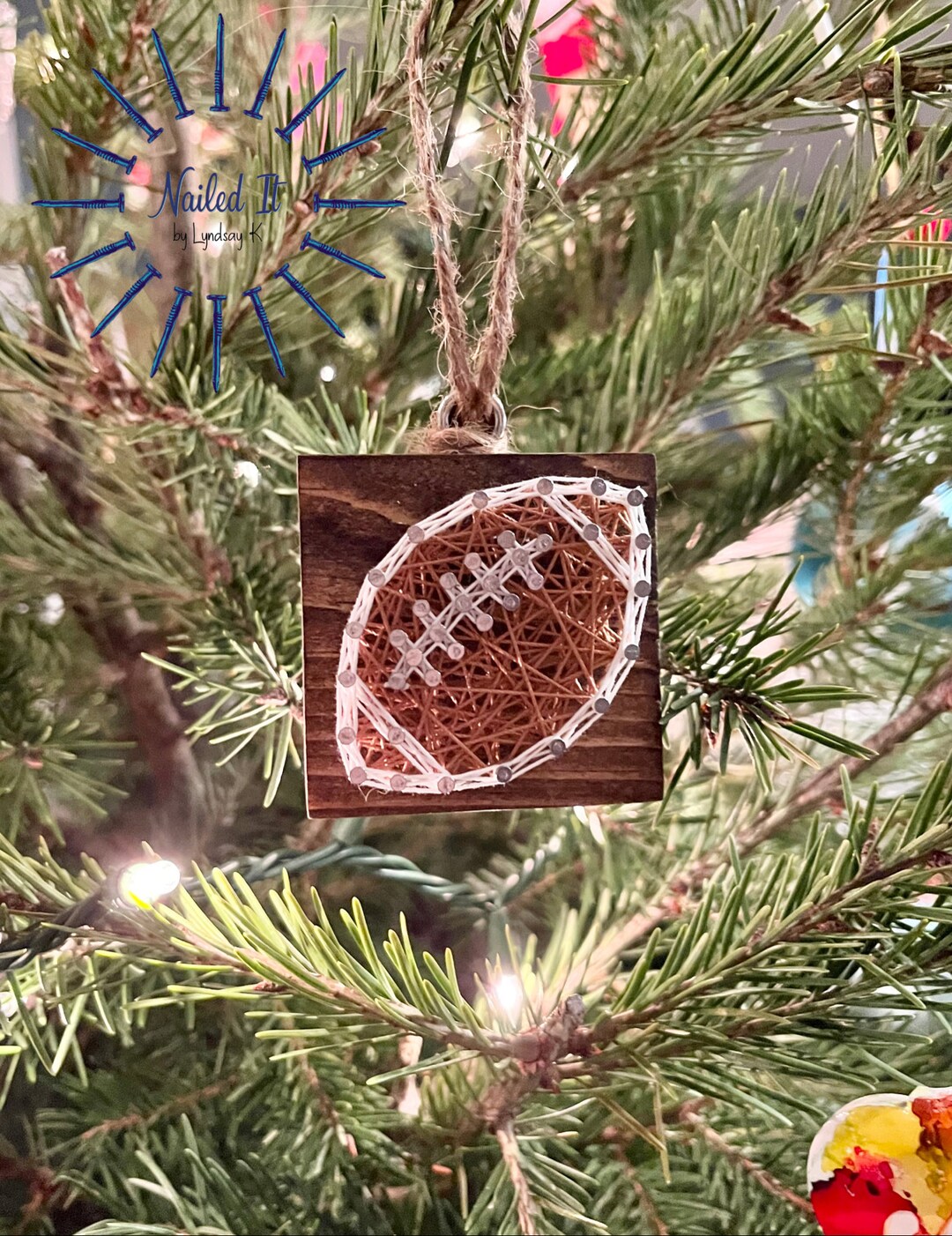 Football String Art Ornament, Cute Holiday Decor, Christmas Tree ...