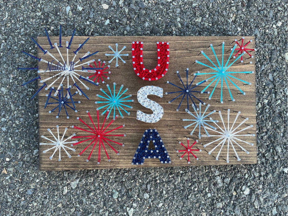 Fireworks String Art Independence Day Holiday Decor String - Etsy