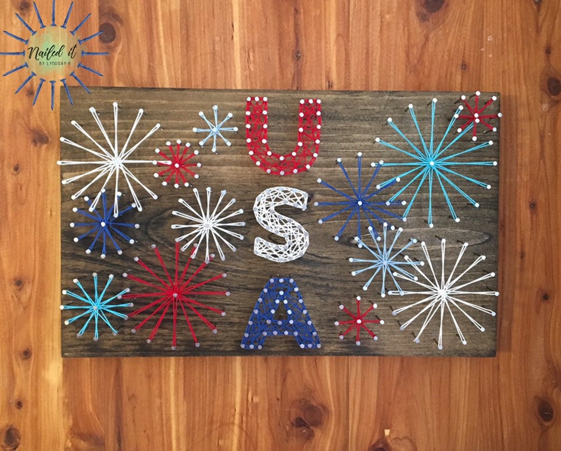 Fireworks String Art Independence Day Holiday Decor String - Etsy