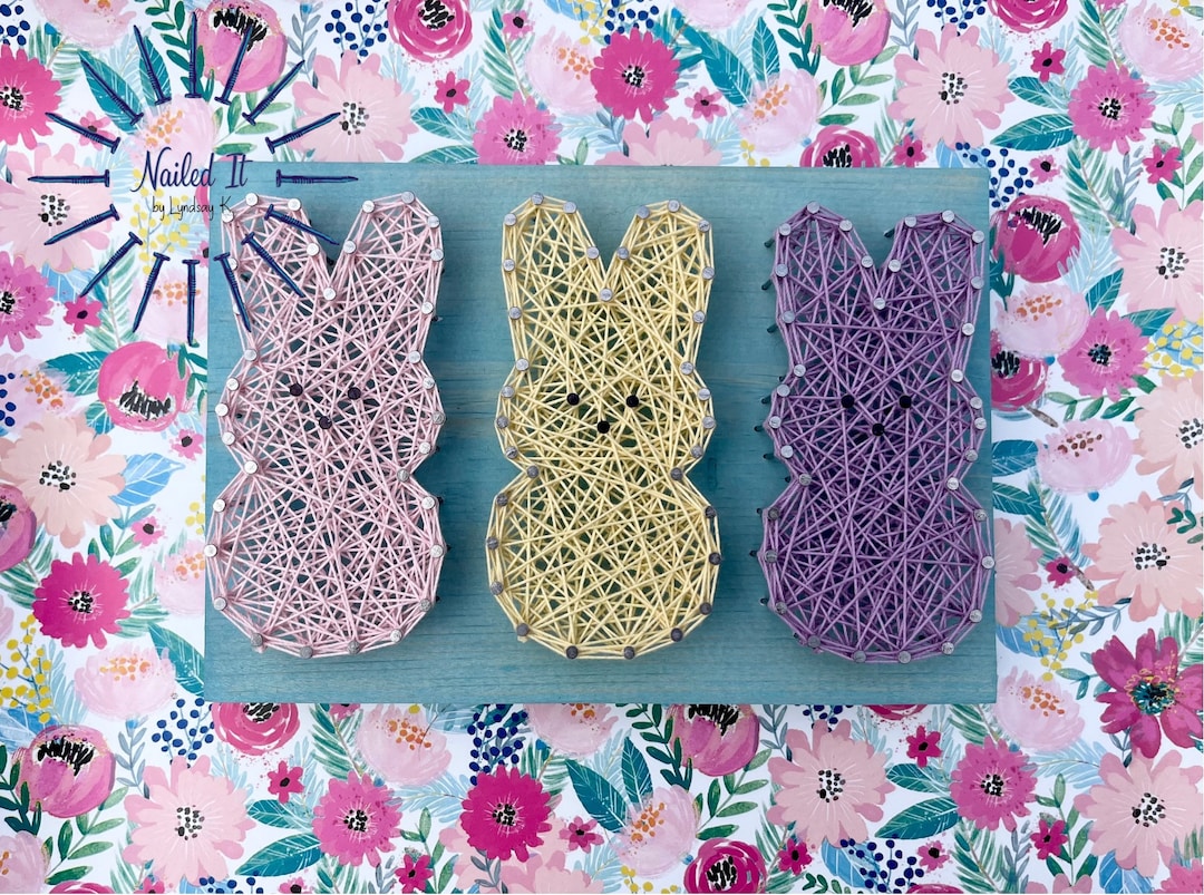 Easter Bunny Peeps String Art Easter Easter Decor Easter String Art