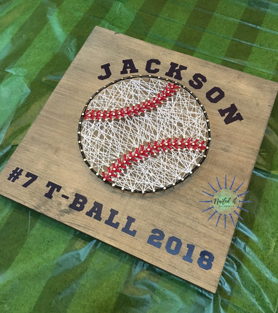 Baseball String Art, Sports Art, Baseball Art, Little League, Kids ...