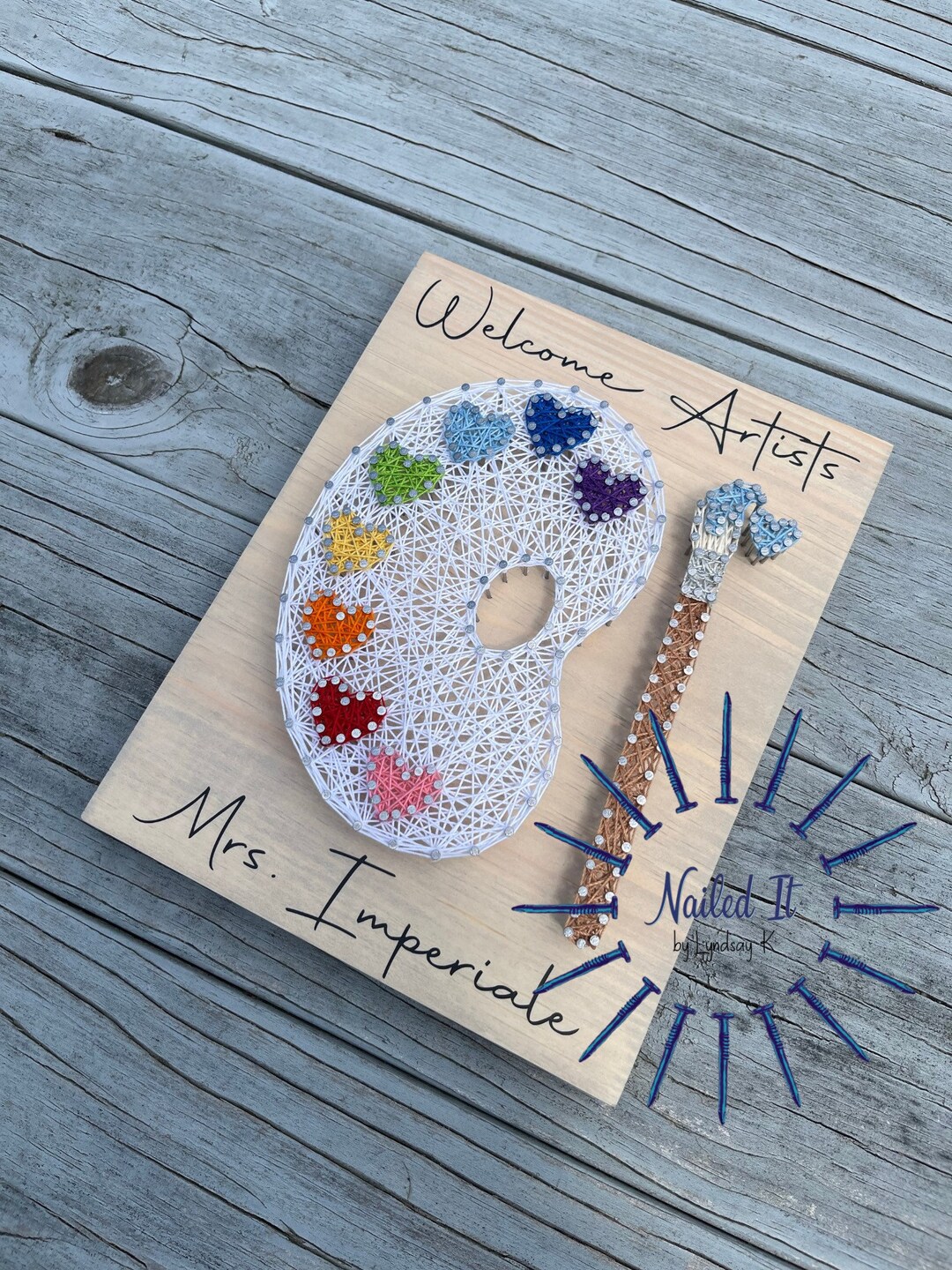 Art Teacher Gift, Art Class Decor, Welcome Sign, Paint Pallet String ...