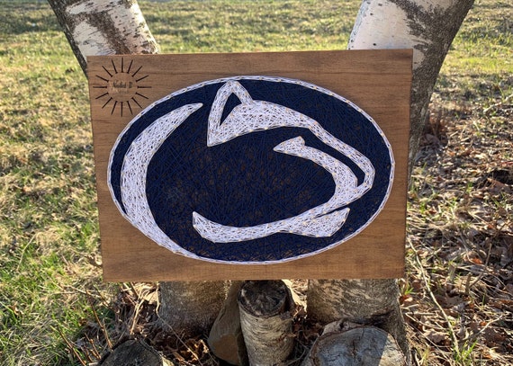 Penn State String Art Penn State Art Penn State Logo Nittany Lion Football Art Football Sports Fathers Day Gift Etsy