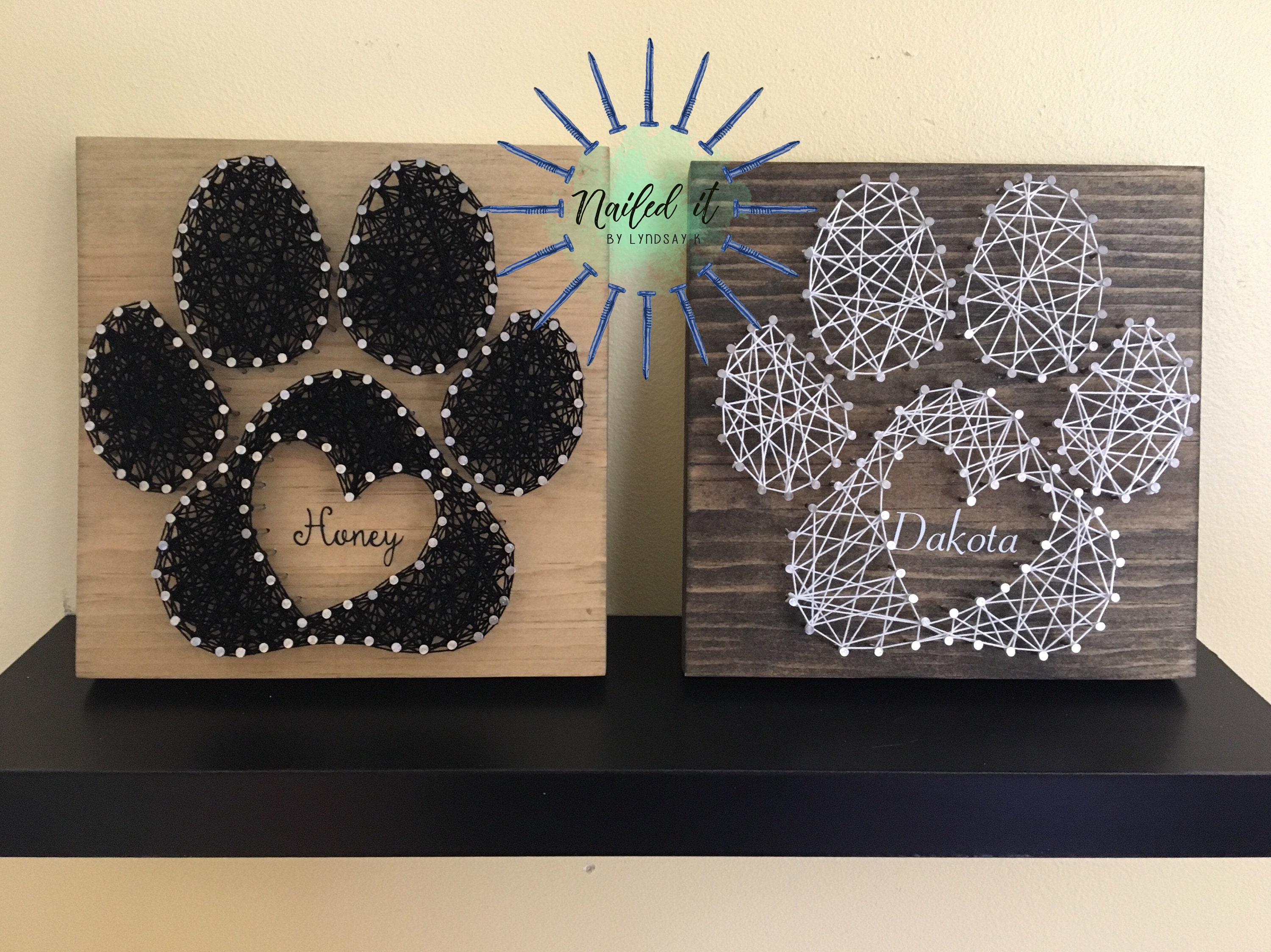 MADE TO ORDER string art paw print paw print nail art paw | Etsy