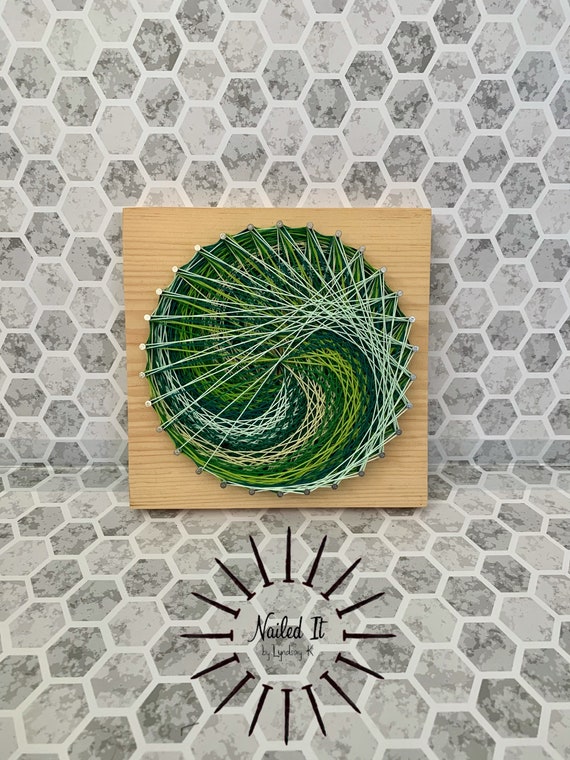 Green Spiral String Art Circle Art Green Artwork Abstract - Etsy
