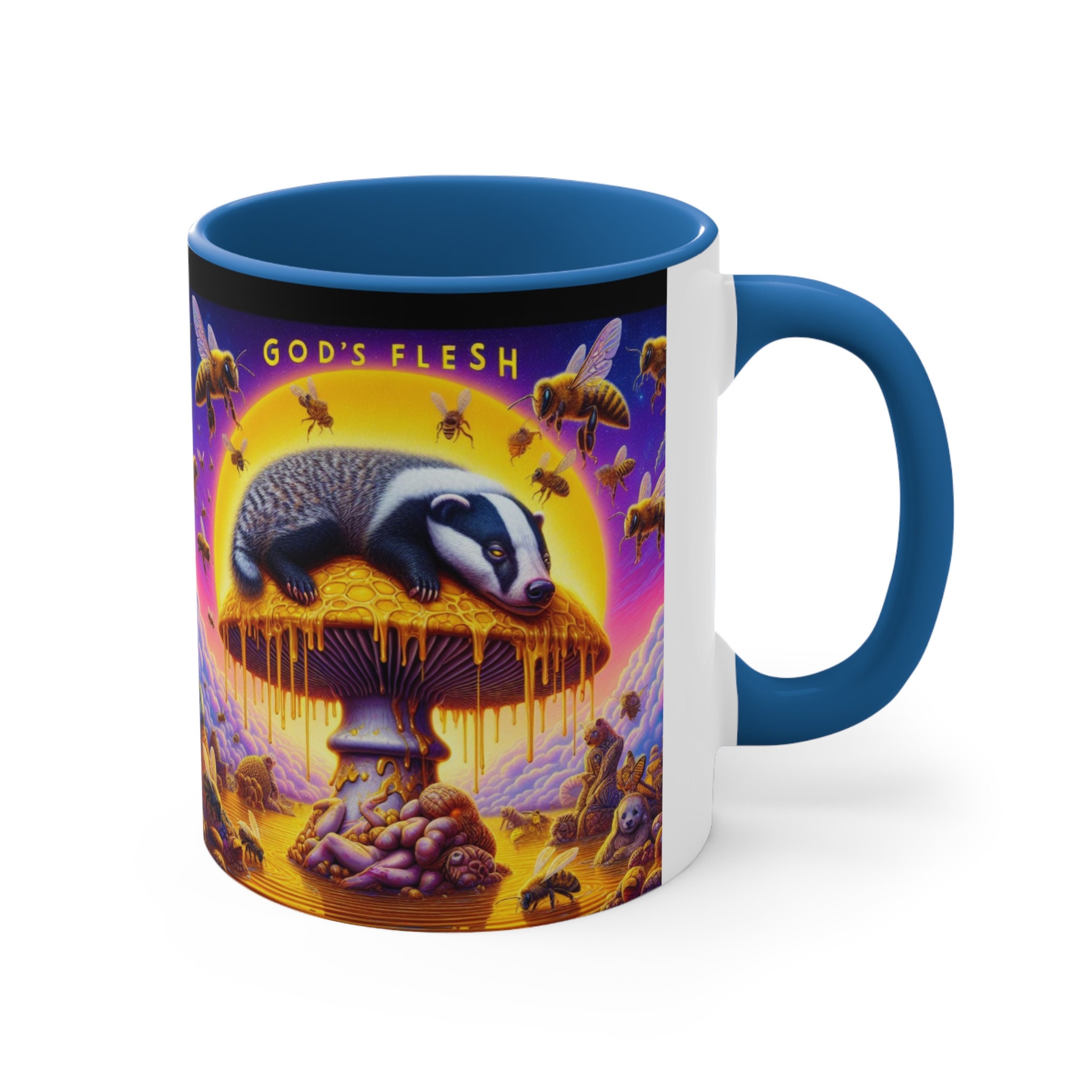 Honey Badger Mushroom Coffee Mug Gods Flesh Ayahuasca DMT Shrooms Acid ...