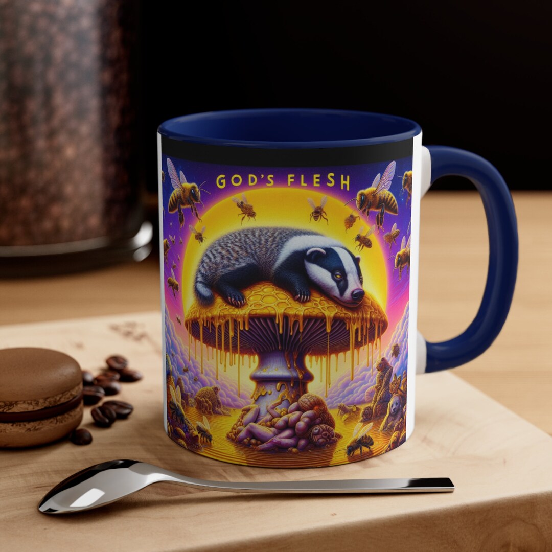 Honey Badger Mushroom Coffee Mug Gods Flesh Ayahuasca DMT Shrooms Acid ...
