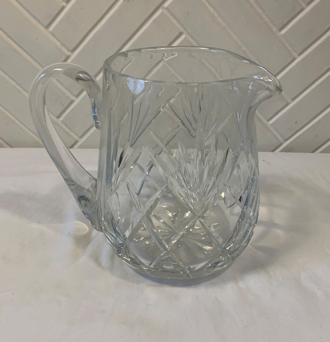 Vintage Cut Crystal Pitcher - Etsy