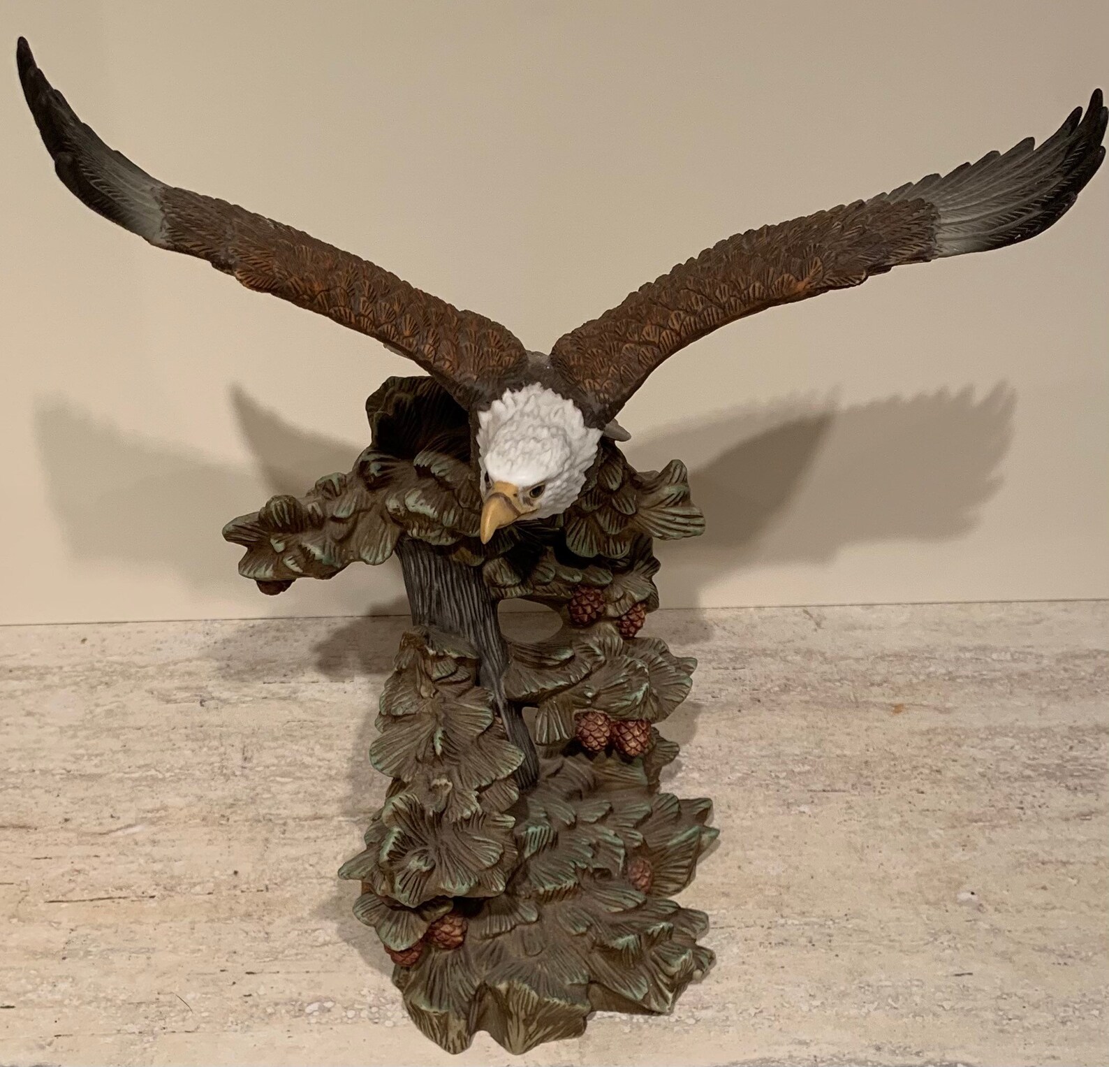 Painted Ceramic Eagle Statue - Etsy