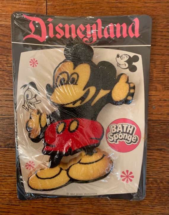 Vintage Mickey Mouse Disneyland Bath Sponge Toy | Etsy