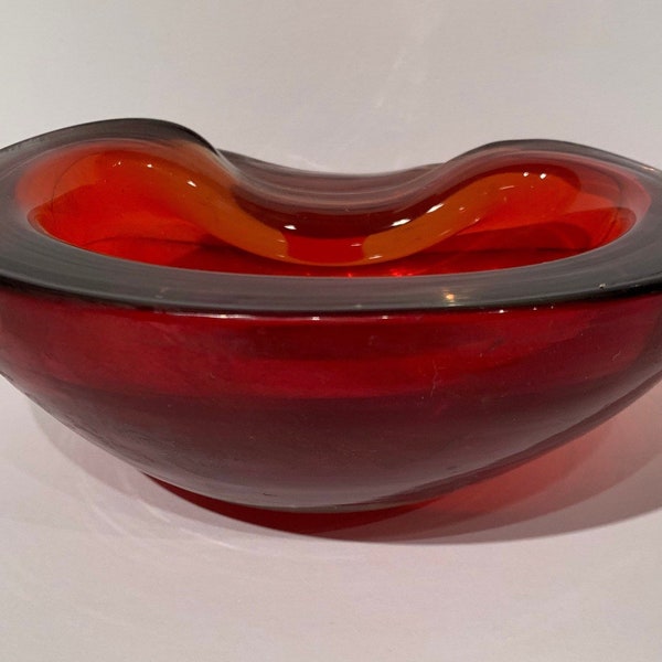 Red Glass Ashtray - Etsy