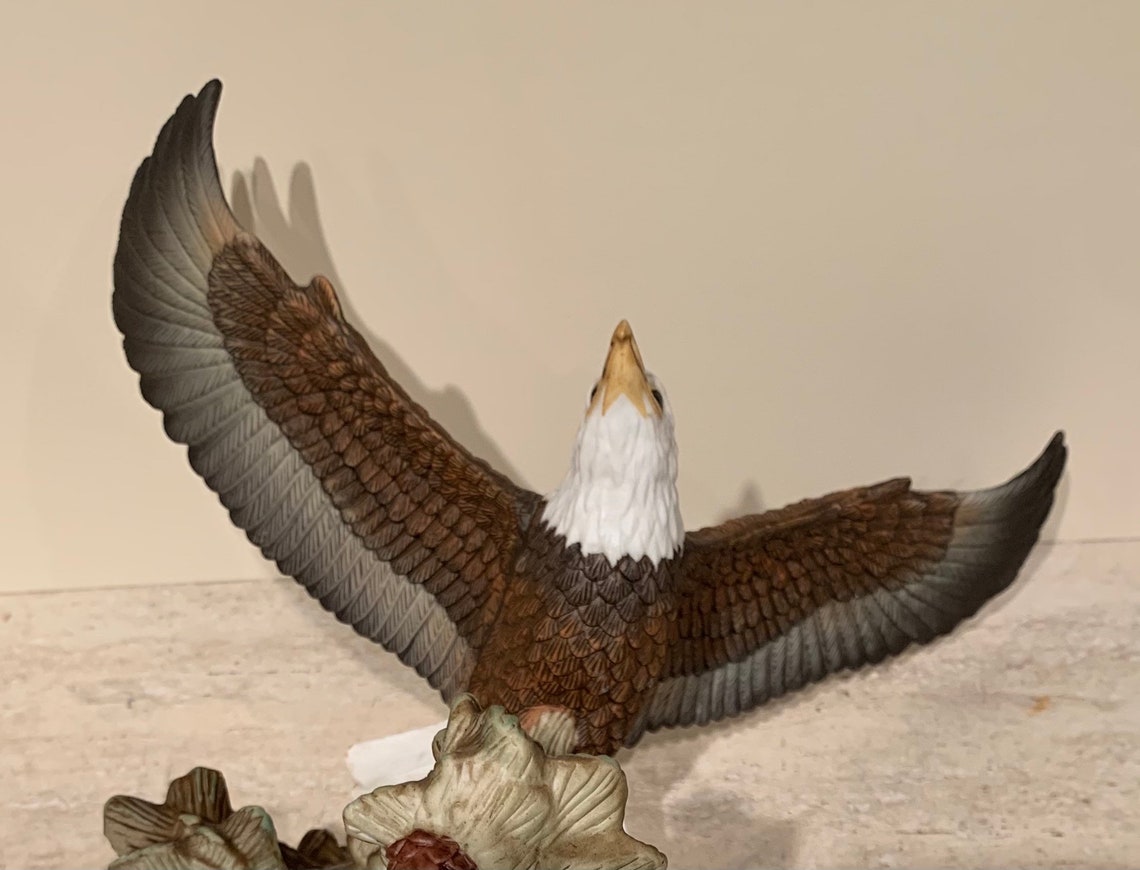 Painted Ceramic Eagle Statue - Etsy