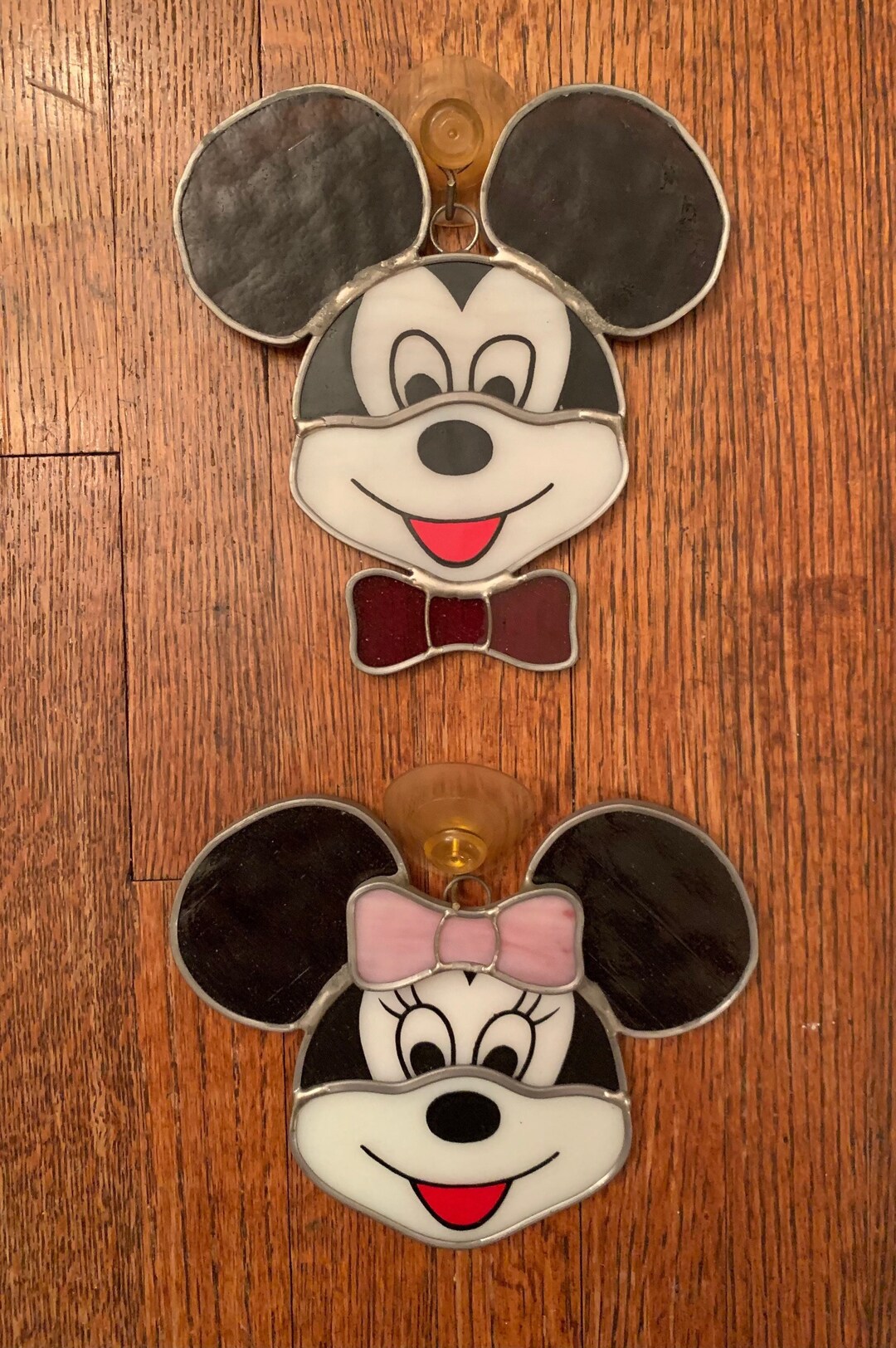 Vintage Mickey & Minnie Mouse Stained Glass Set - Etsy