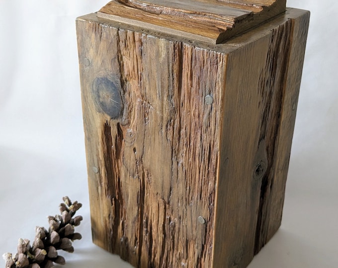 Large Rustic Urn, Eco Friendly Wood Urn, Handcrafted Reclaimed Pine, 6x ...