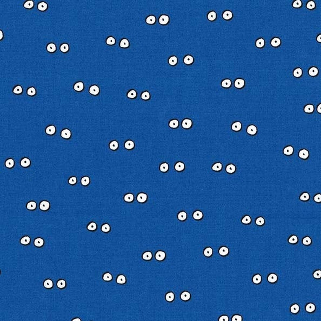 COTTON FABRIC Eyes See You Blue by the Fat Quarter Half - Etsy