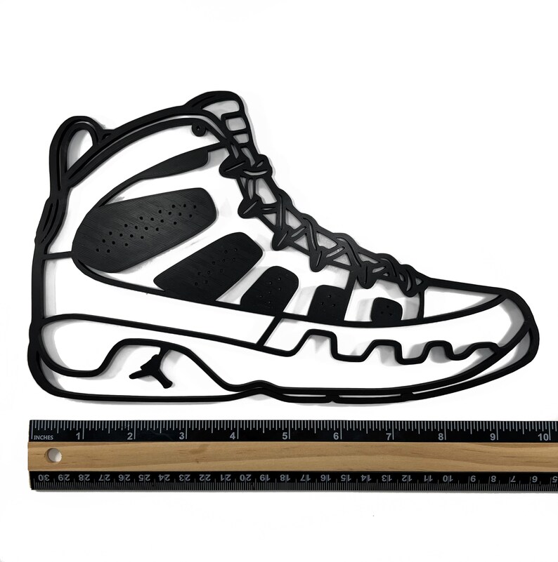 Inspired Nike Jordan Air 9 Silhouette Wall Art 3D Printed | Etsy
