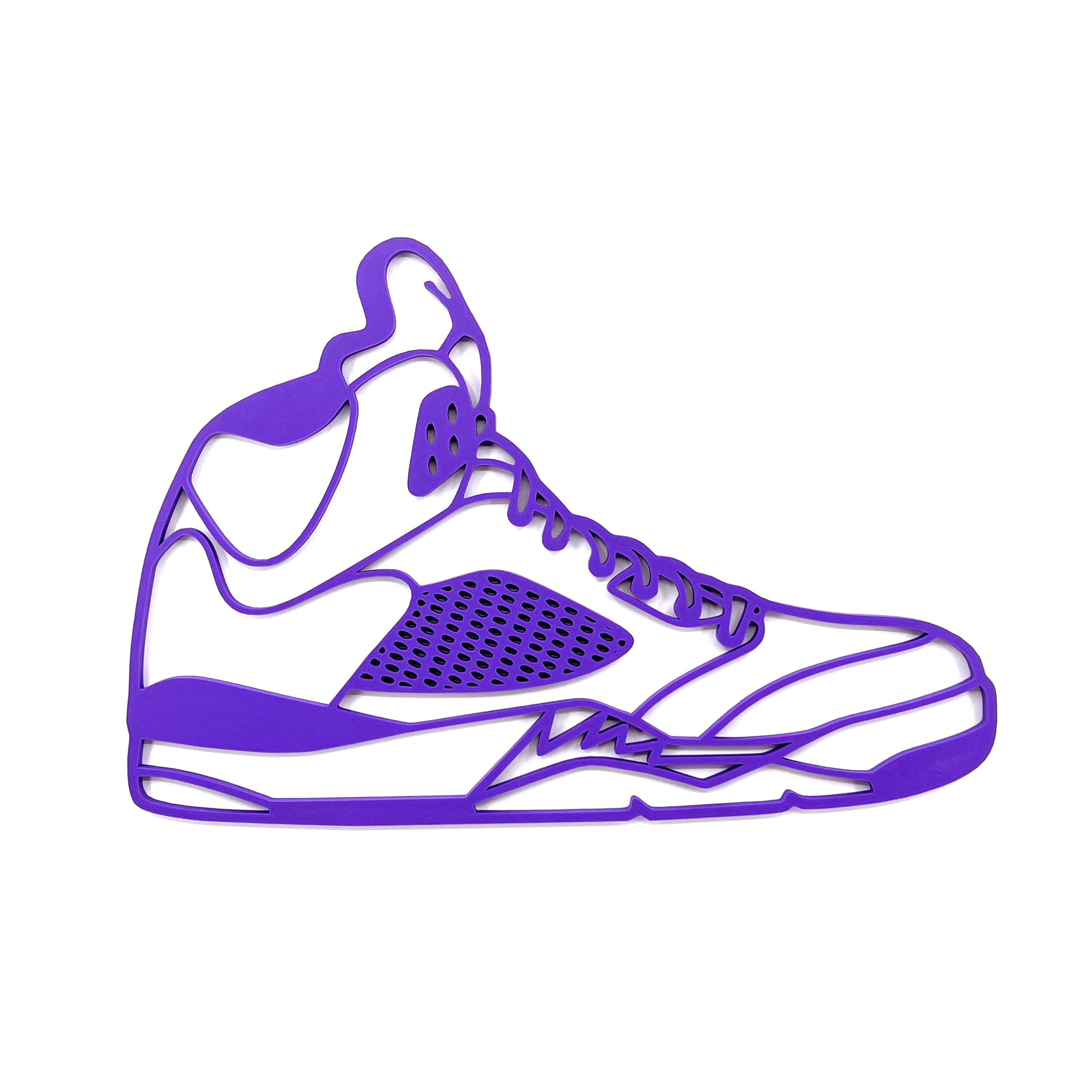 Inspired Nike Jordan Air 5 Silhouette Wall Art 3D Printed - Etsy