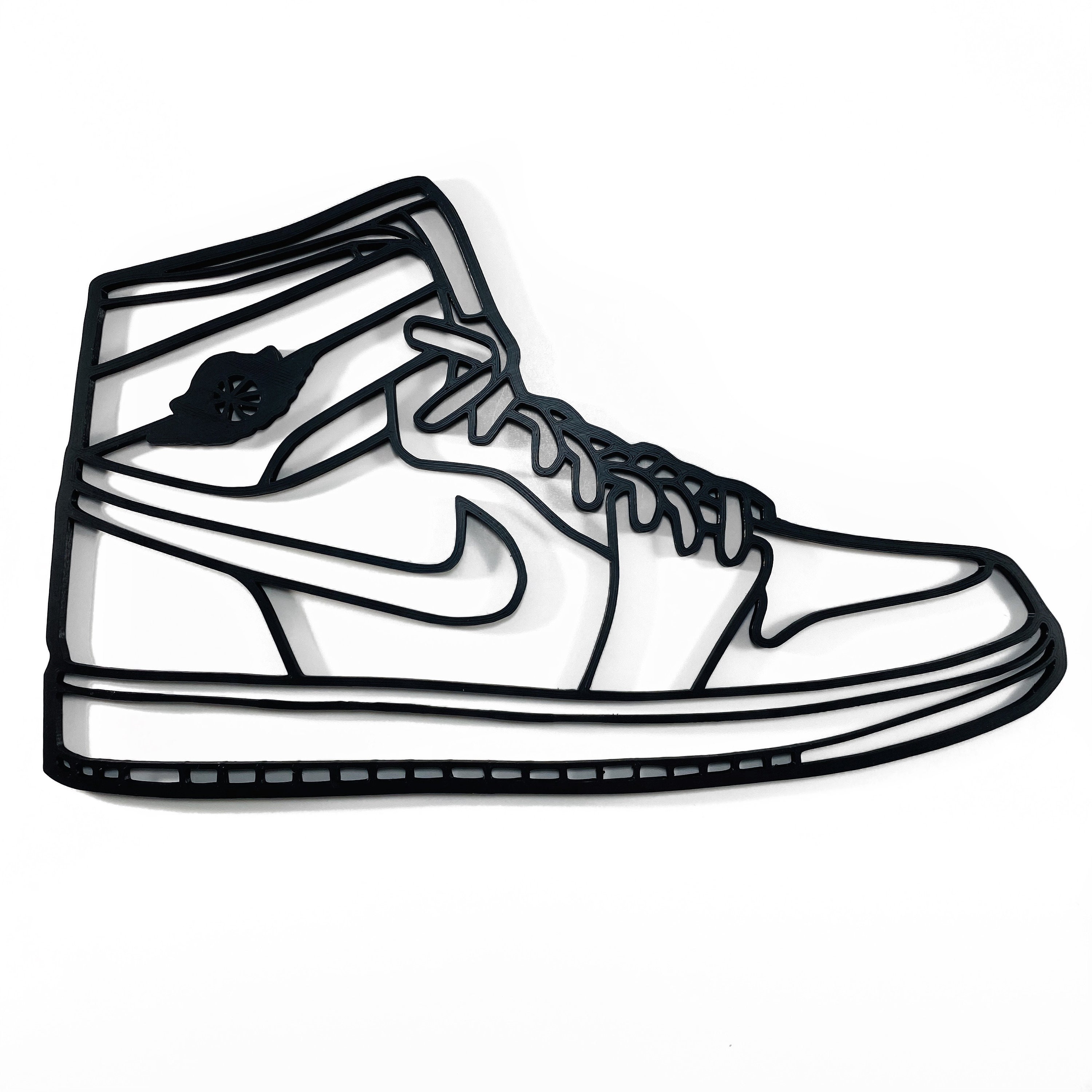 Inspirado Nike Jordan Air 1 Silhouette Wall Art 3D impreso | Etsy