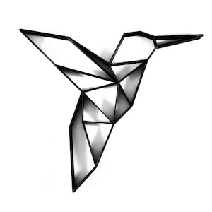 Geometric Hummingbird 3D Printed Wallart Nursery Decor - Etsy