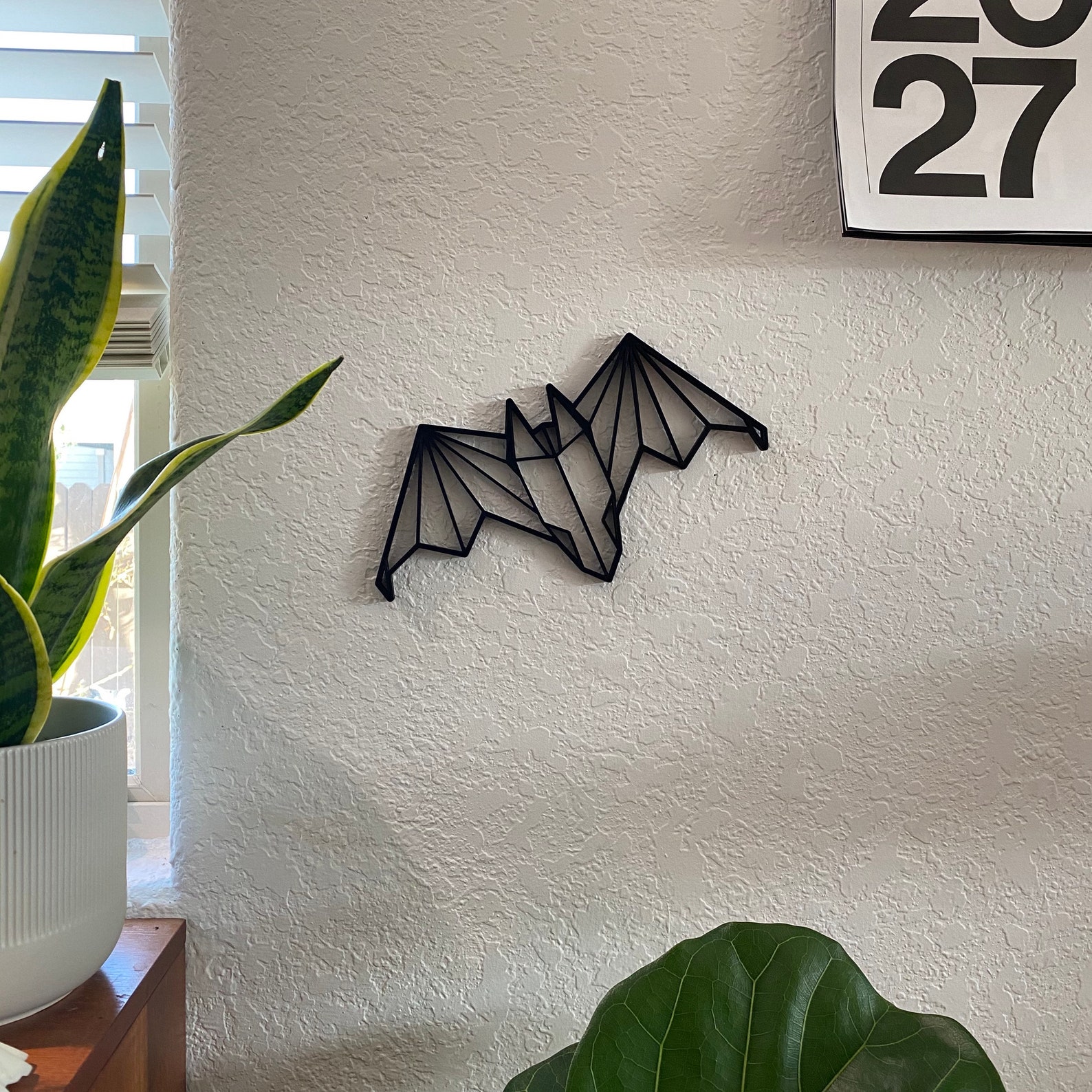 Geometric Bat 1 3D Printed Wallart Nursery Decor - Etsy