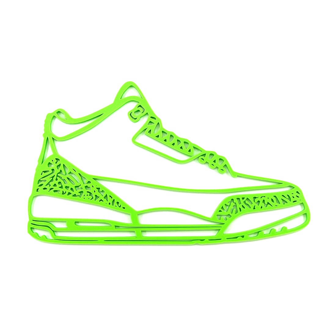 Inspired Nike Jordan Air 3 Silhouette Wall Art 3D Printed Sneaker Head ...