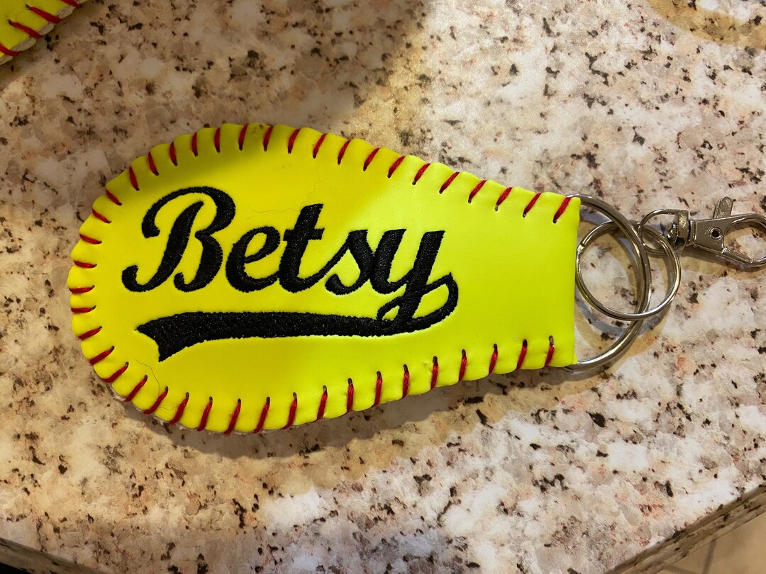 Personalized Softball Keychain - Etsy