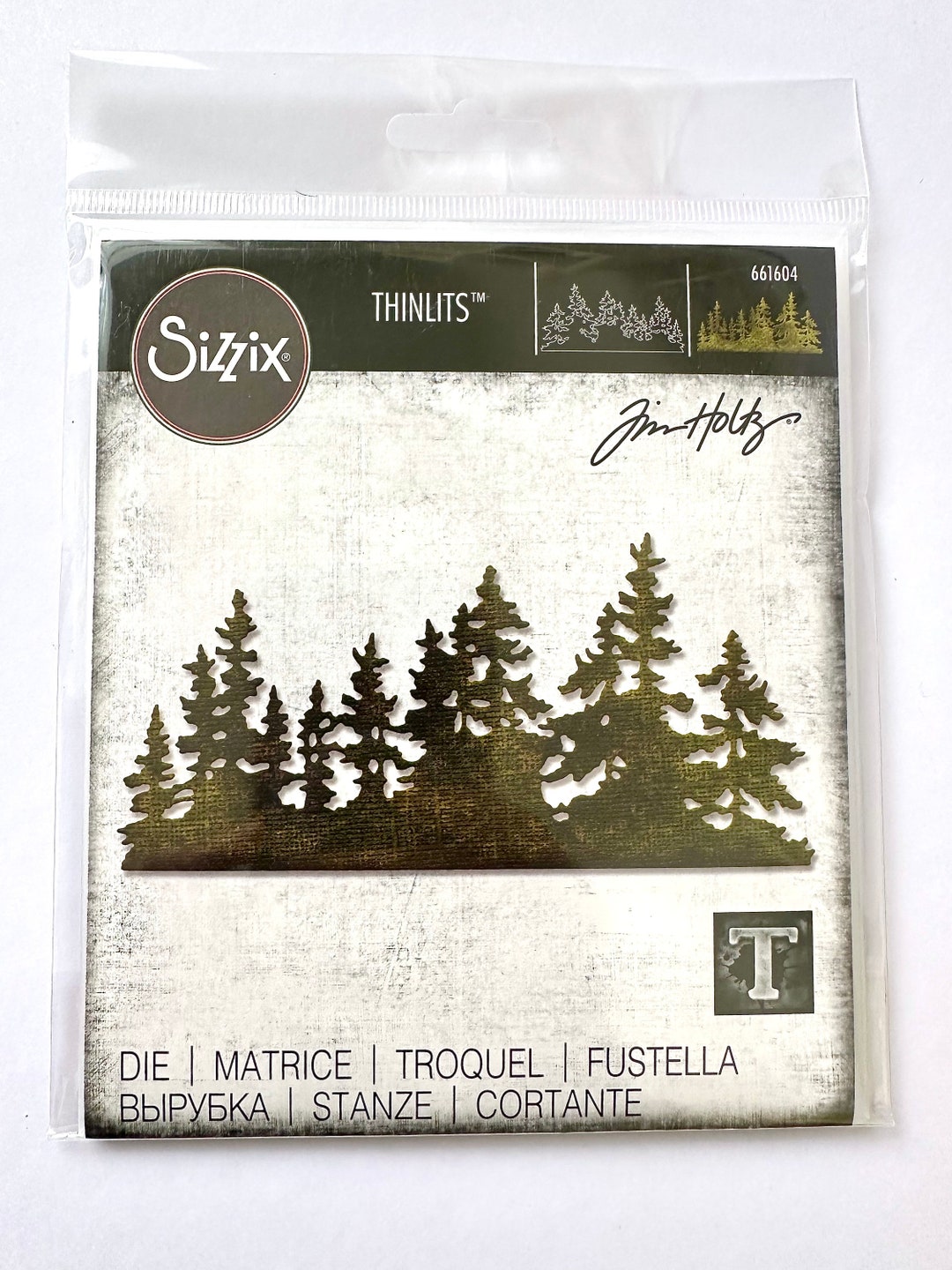 Sizzix Thinlits 2018 tim Holtz 661604 Tree Line Die, Tree Paper Cut Die, Wood Die, Woodland Tree ...