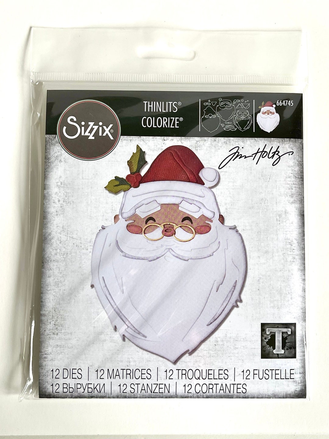 Sizzix Tim Holtz santa's Wish Colorize Thinlit Die Set 664745 12 Pieces ...