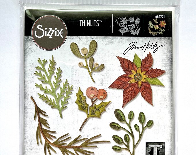 Sizzix Tim Holtz large Funky Festive Thinlits Die Set 664221 - Etsy
