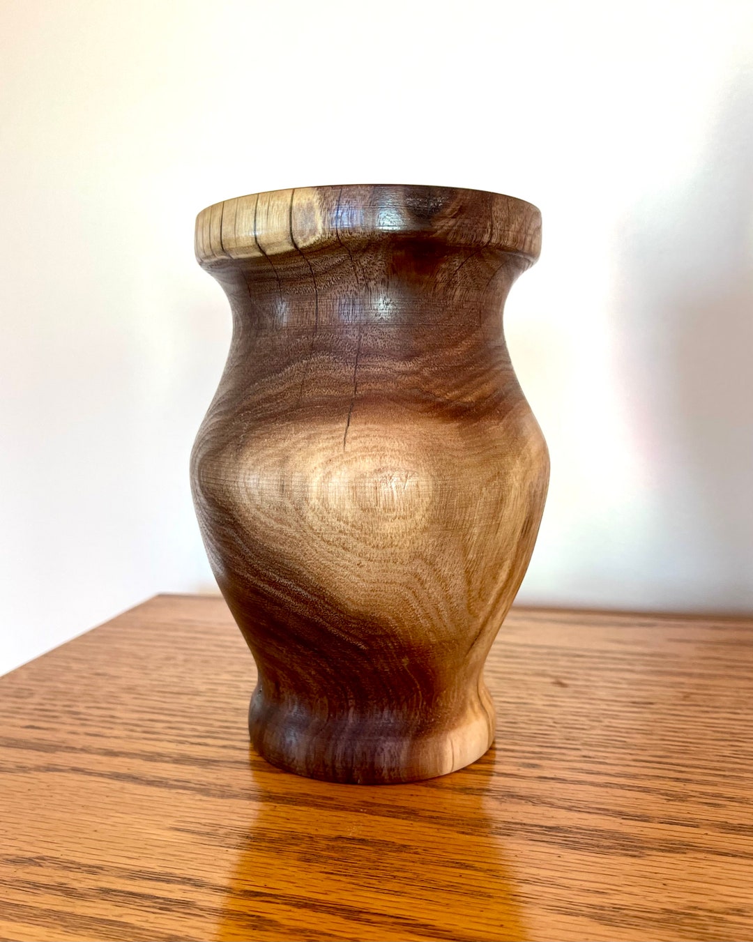 Rustic "cracked Walnut & Emerald Green Resin Ringed" Hand-turned ...