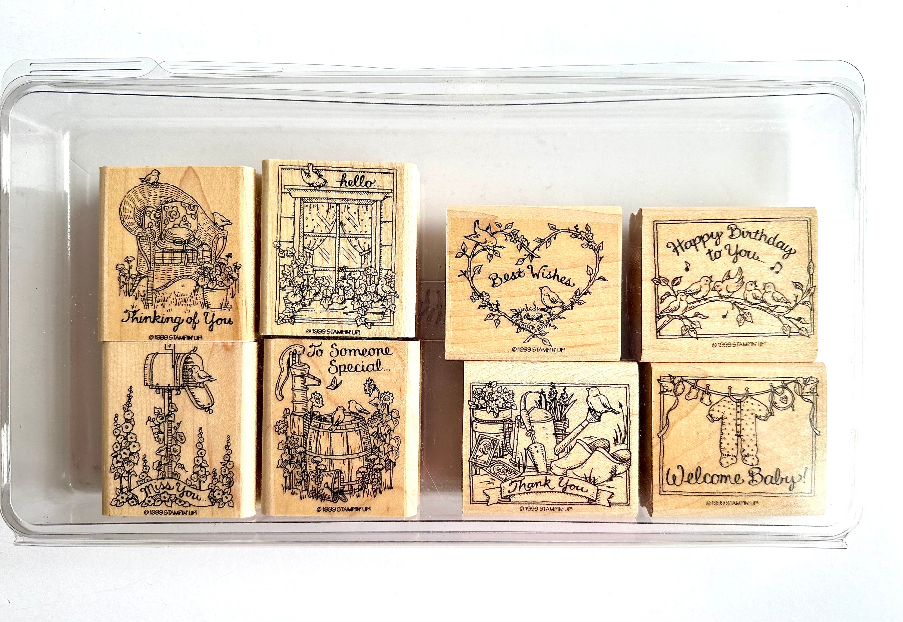 Vintage, Retired 1999 Stampin' up "feathered Friends" Set of 8 Mounted ...