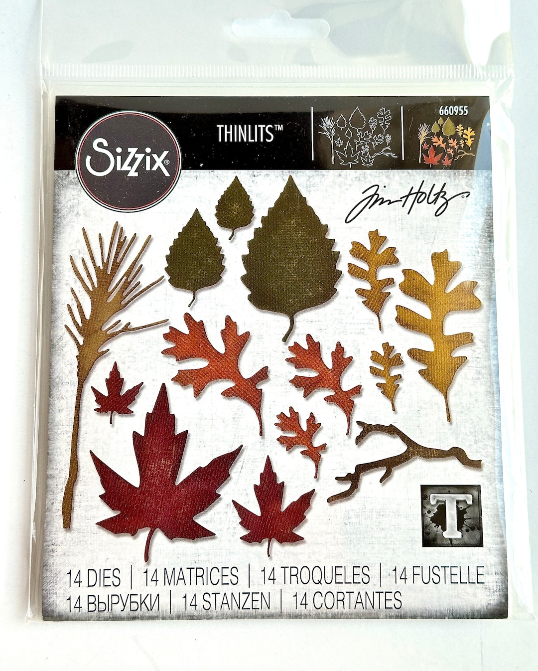 Sizzix Tim Holtz "fall Foliage -660955" Thinlits Dies - 14 Dies Included, Fall Crafting, Autumn ...