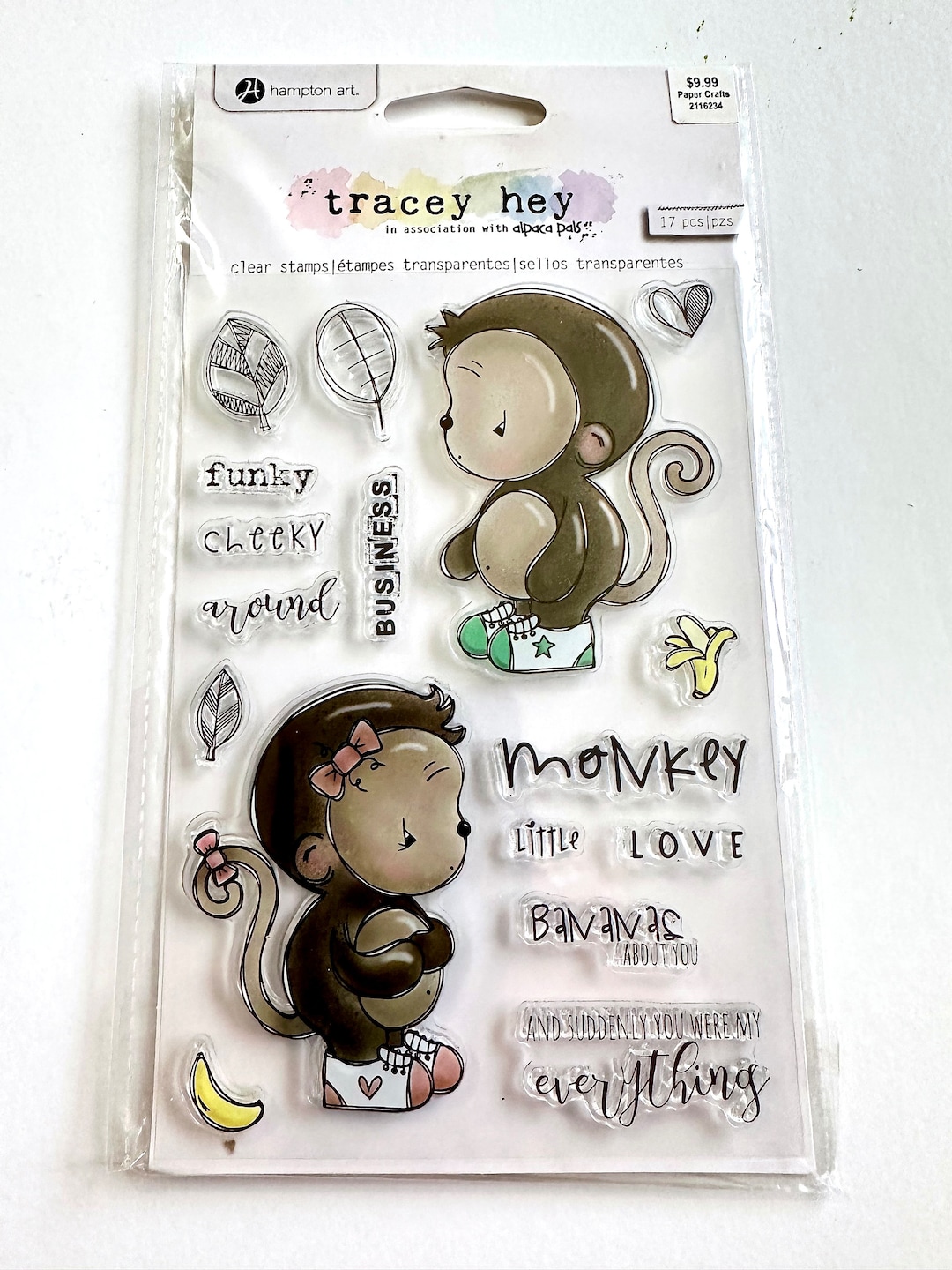 Hampton Art Tracey Hey 2021 "monkey Business (alpaca Pals)" Clear Stamp ...