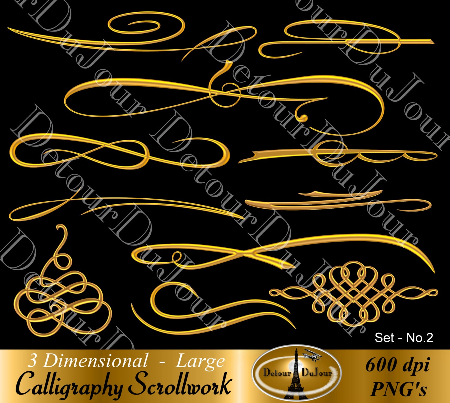 Decorative Scroll Work Clipart Designs