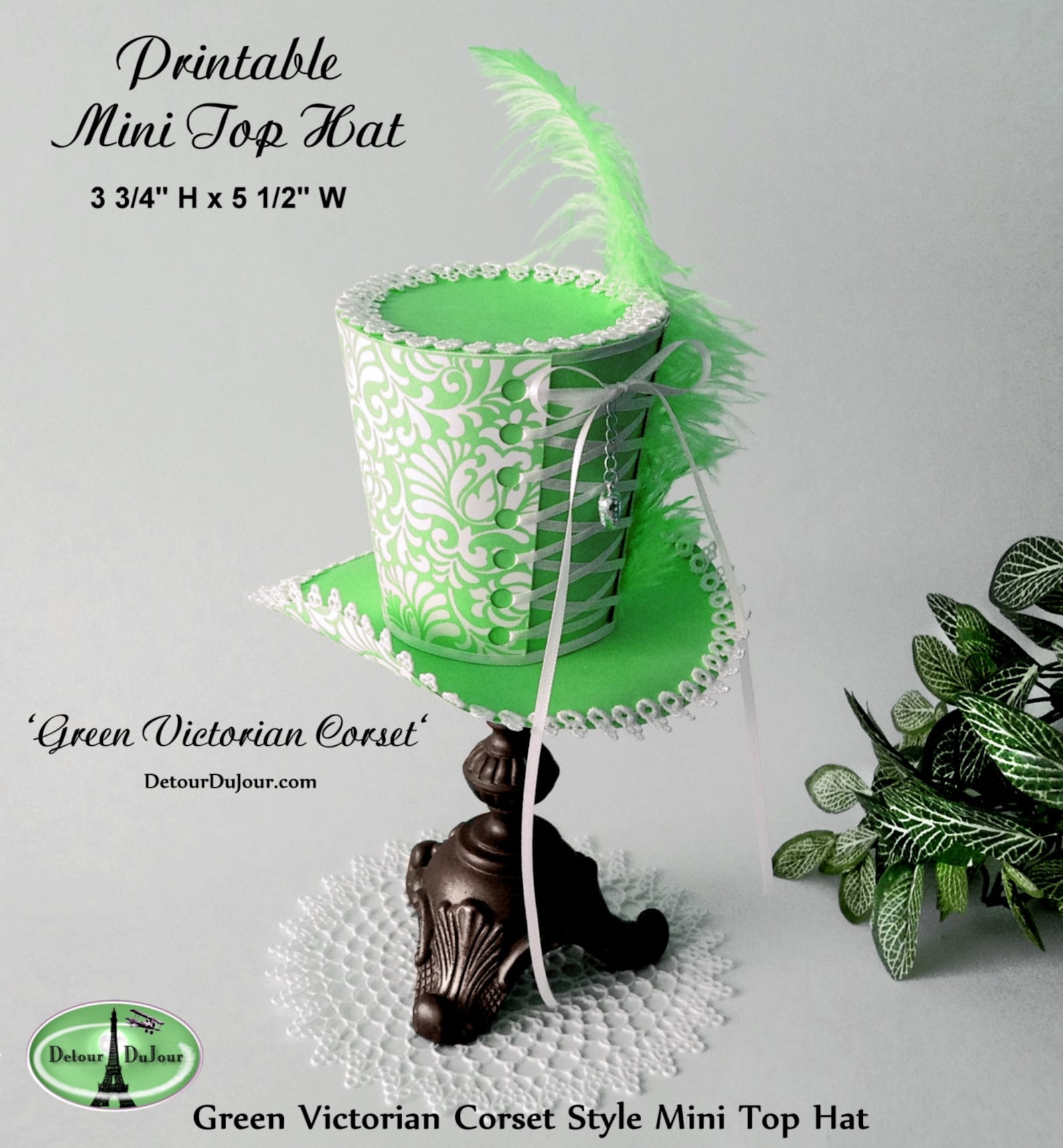 Tea Party Printables, Green Mad Hatter Tea Party Hat, Mad Hatter Top ...