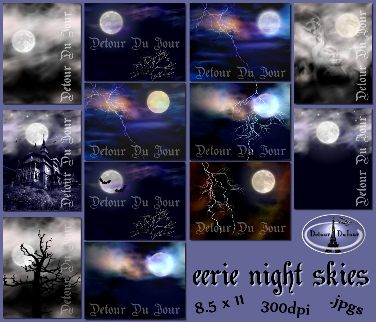 12 Boo Background Papers Spooky Halloween Haunted House - Etsy