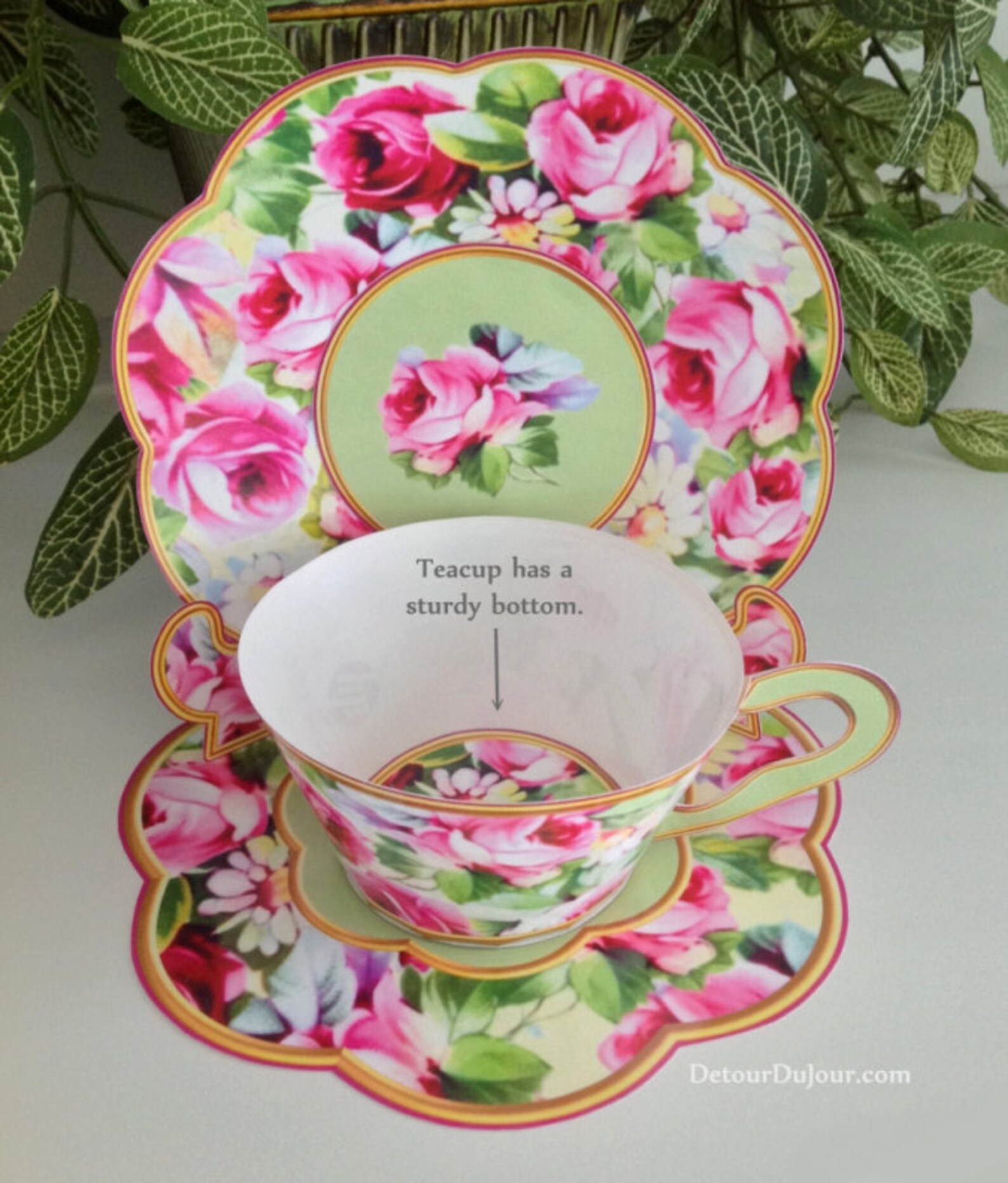 Pink Rose Paper Tea Cup Cupcake Wrapper Set Weddings - Etsy