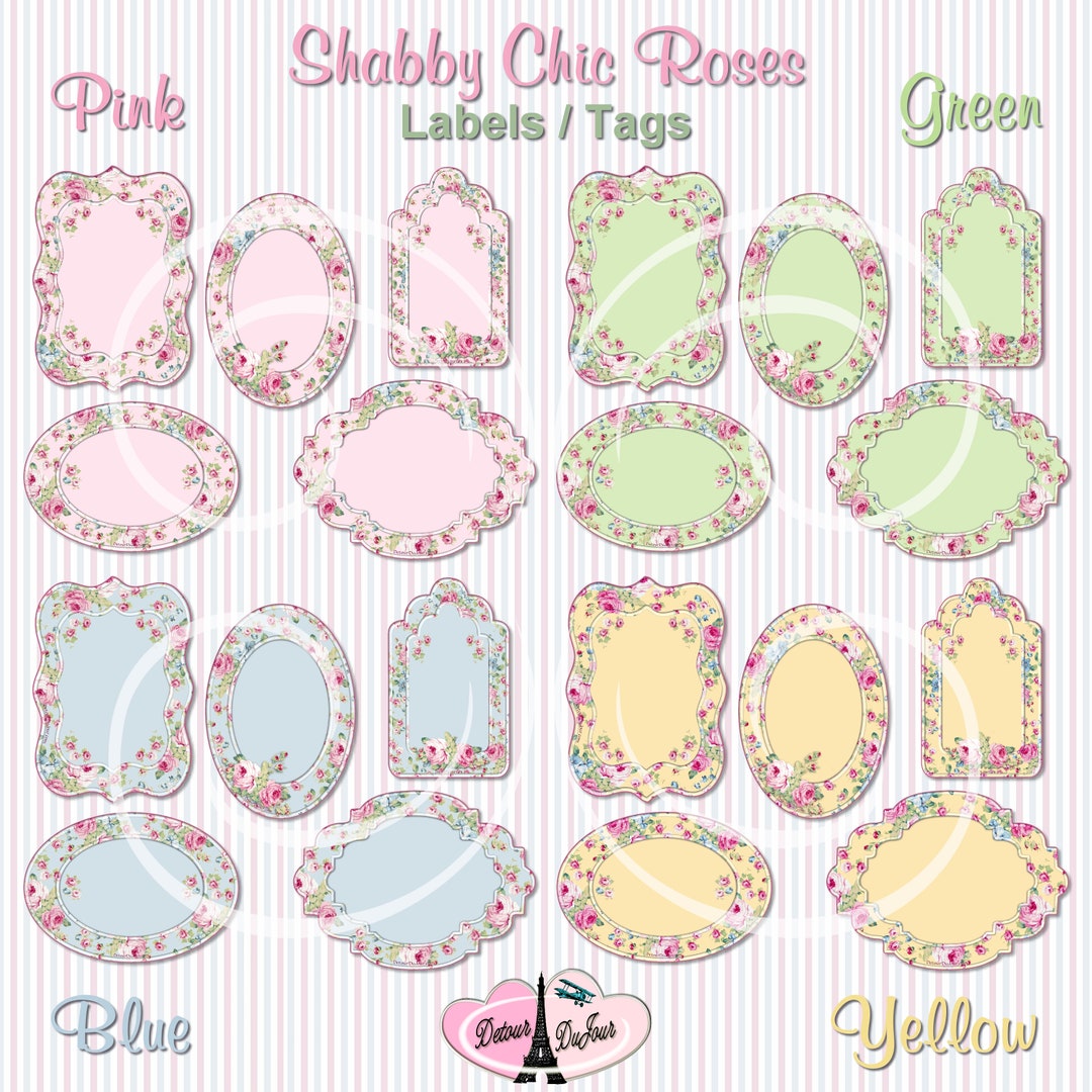 PRINTABLE Labels Tags, Floral Stickers, Shabby Chic Gift Tags, Product ...