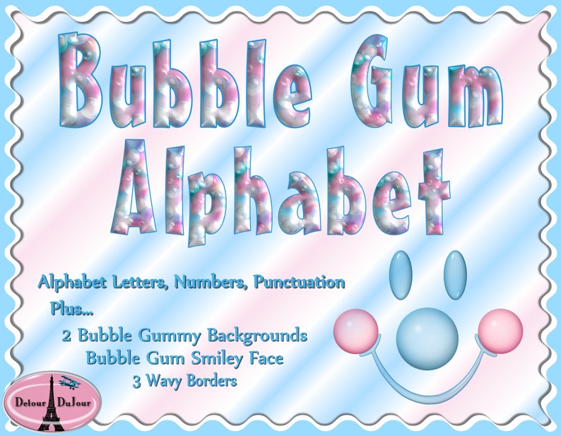 Alphabet Clipart Letters Numbers Bubble Alphabet Clip Art | Etsy