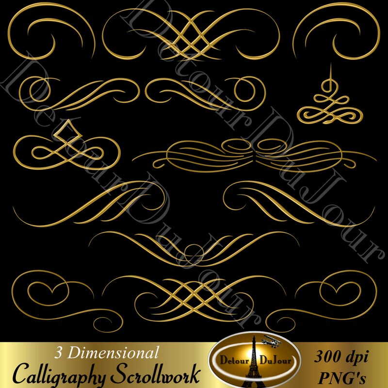 Flourishes Clip Art - Etsy