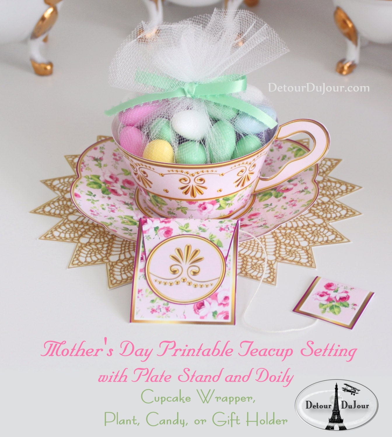 3D Printable Paper Tea Cups Printable Cupcake Wrappers Wraps, Party ...