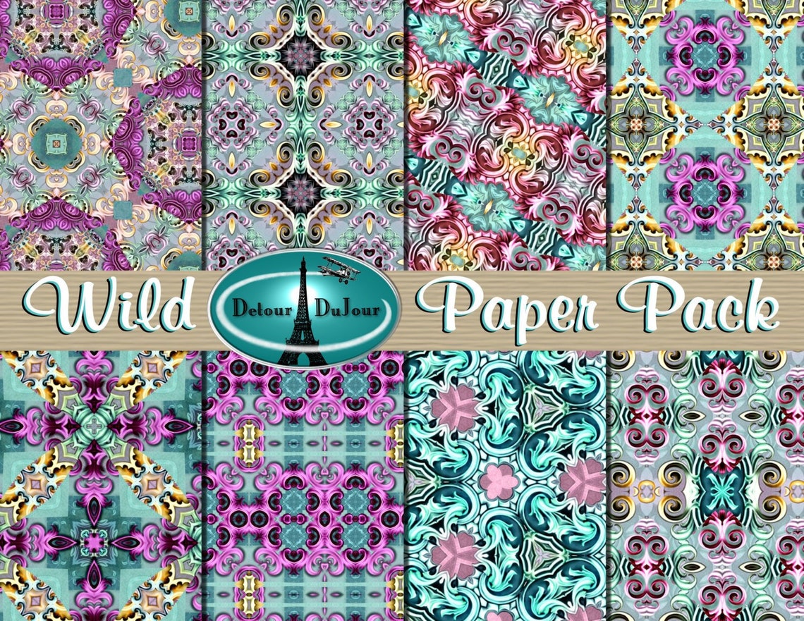 Mosaic Digital Paper Pack 12 X 12 Kaleidoscope Background - Etsy