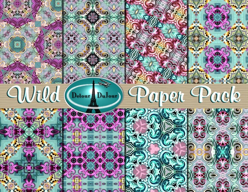 Mosaic Digital Paper Pack 12 X 12 Kaleidoscope Background - Etsy