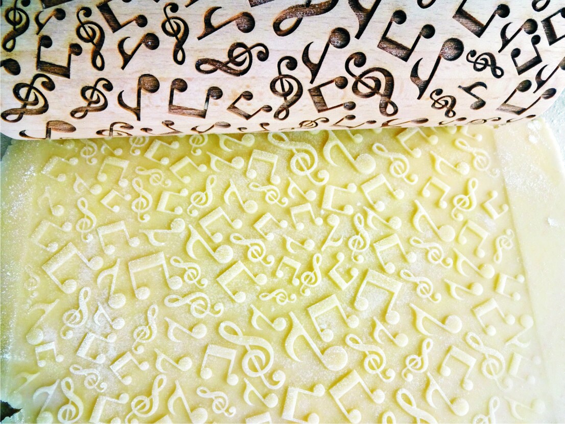 Rolling Pin MELODY. Embossing Rolling Pin With Musical Notes for ...