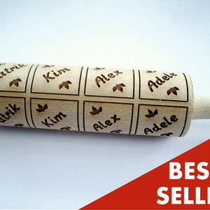 Personalized Rolling Pin With NAMES and Symbol. up to 16 Names/ Words ...