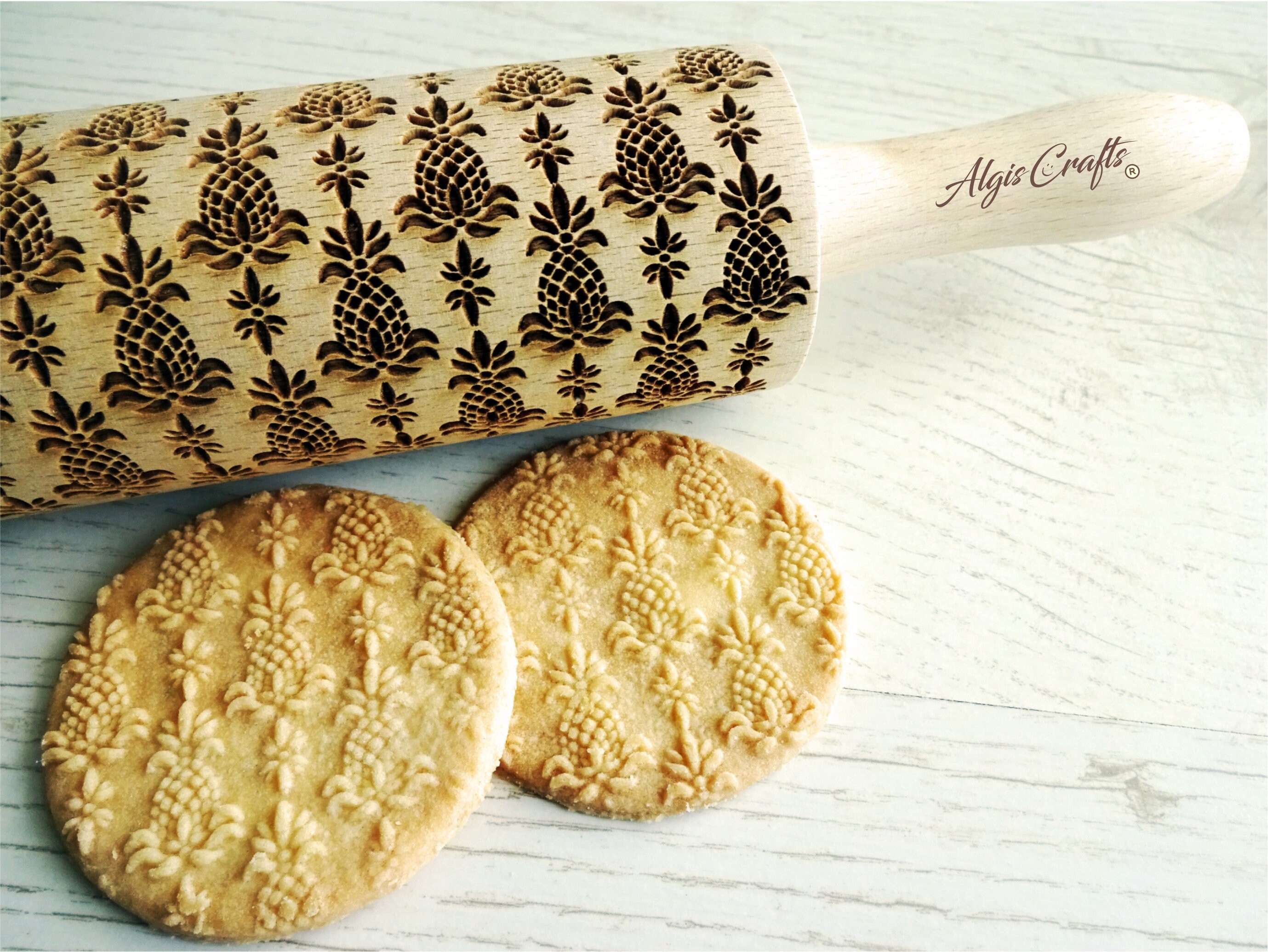 PINEAPPLE pattern Embossing Rolling pin. Laser cut dough | Etsy