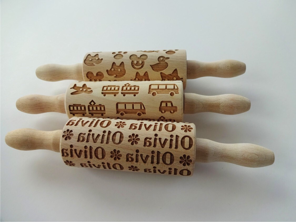 3 KIDS Rolling Pin SET 1 of Them Personalized Rolling Pin. | Etsy